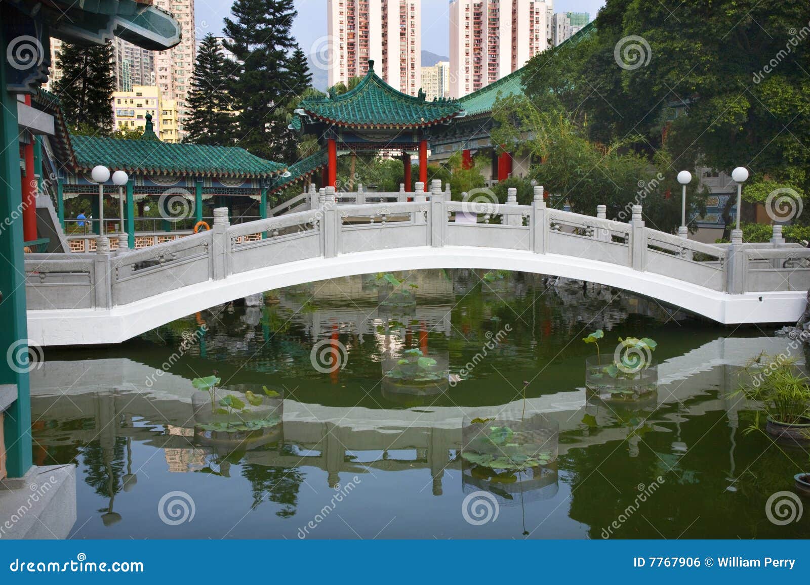Chinese Water Garden Bridge Stock Photo - Image of tree, kong: 7767906