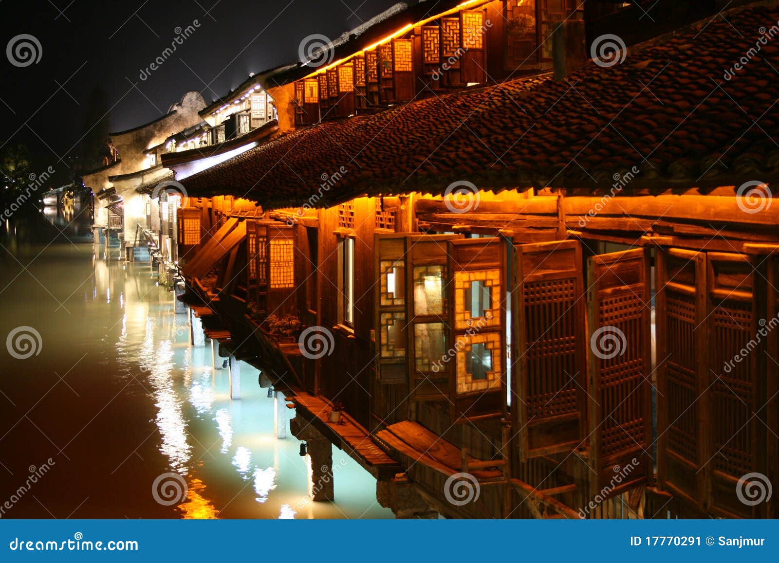 Chinese water village stock image. Image of restaurant - 17770291