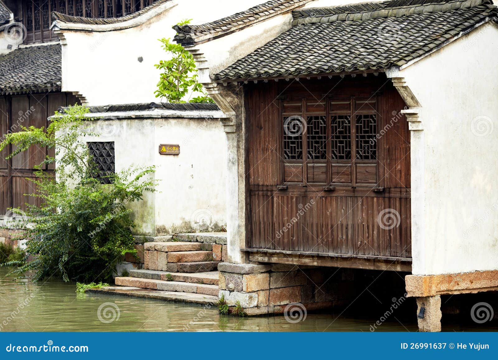 The Chinese Watery Town Buildings Stock Image - Image of architecture ...
