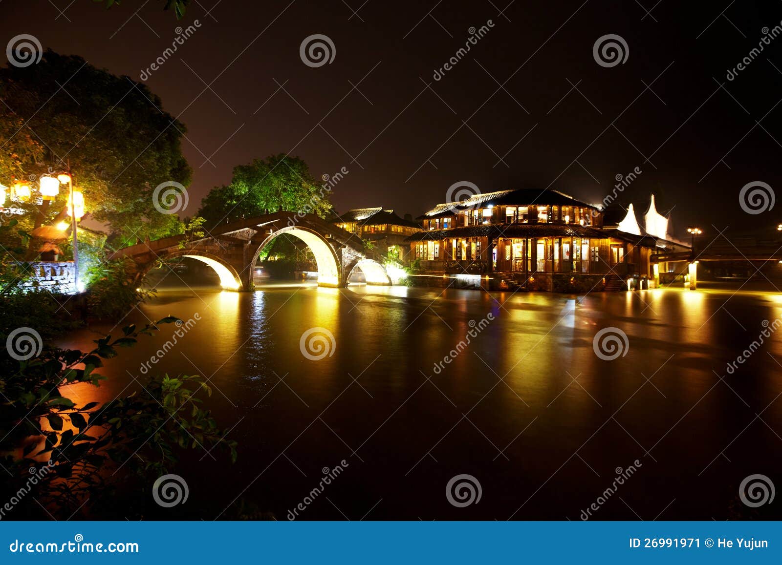 The Chinese Watery Town Buildings Stock Image - Image of dock, china ...