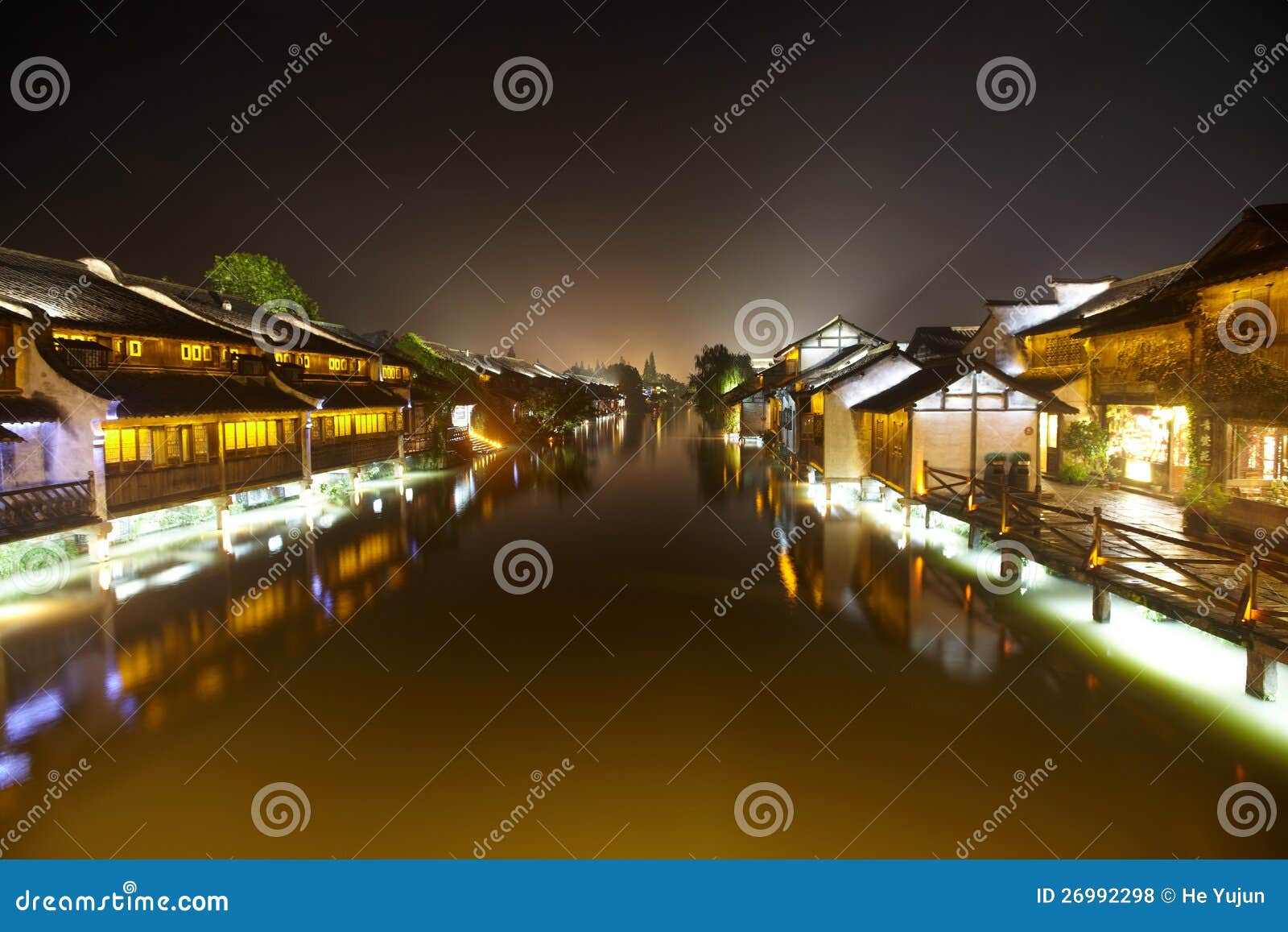 The Chinese Watery Town Buildings Stock Photo - Image of buildings ...