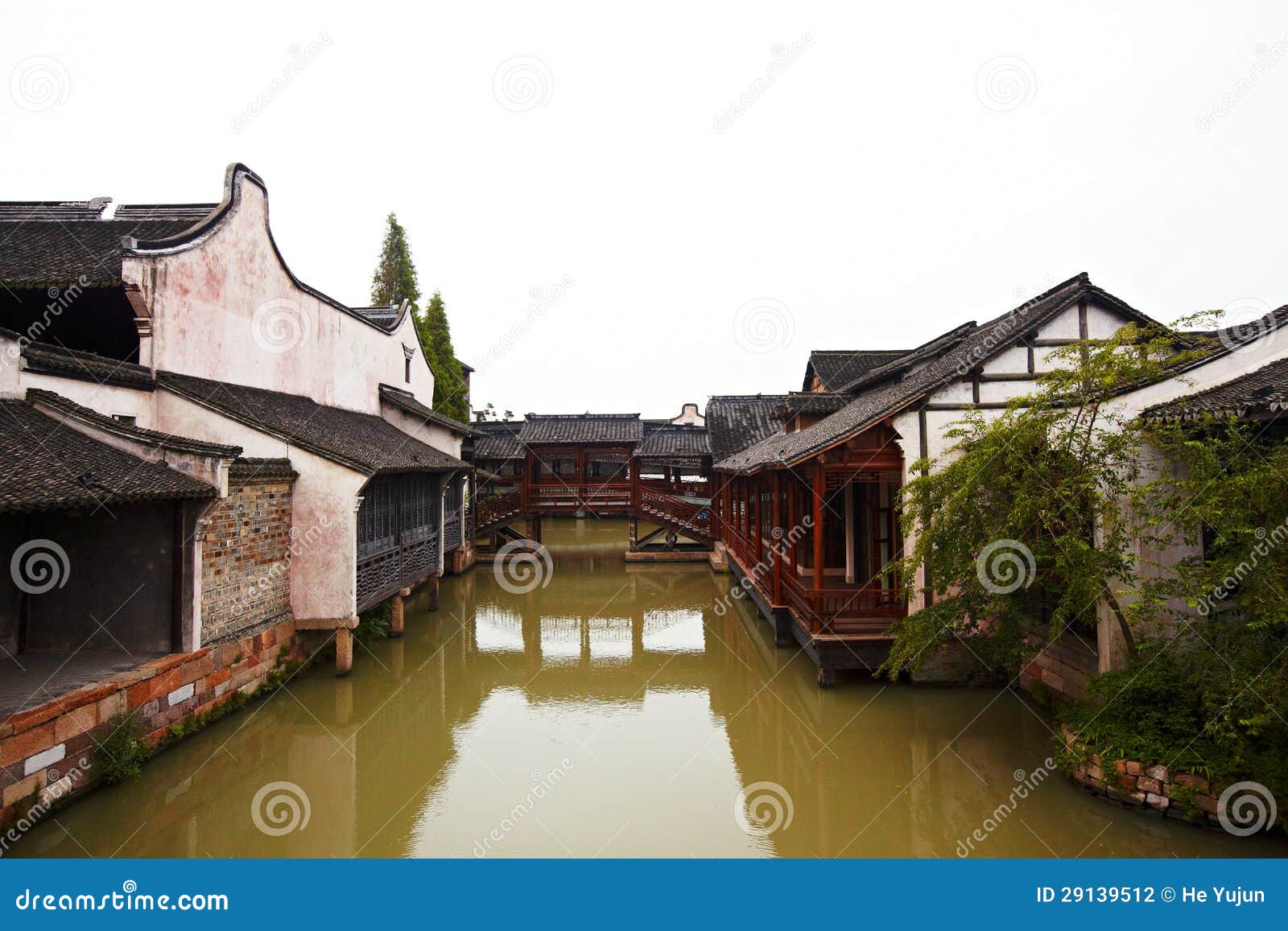 The Chinese Watery Town Buildings Stock Photo - Image of travel, marina ...