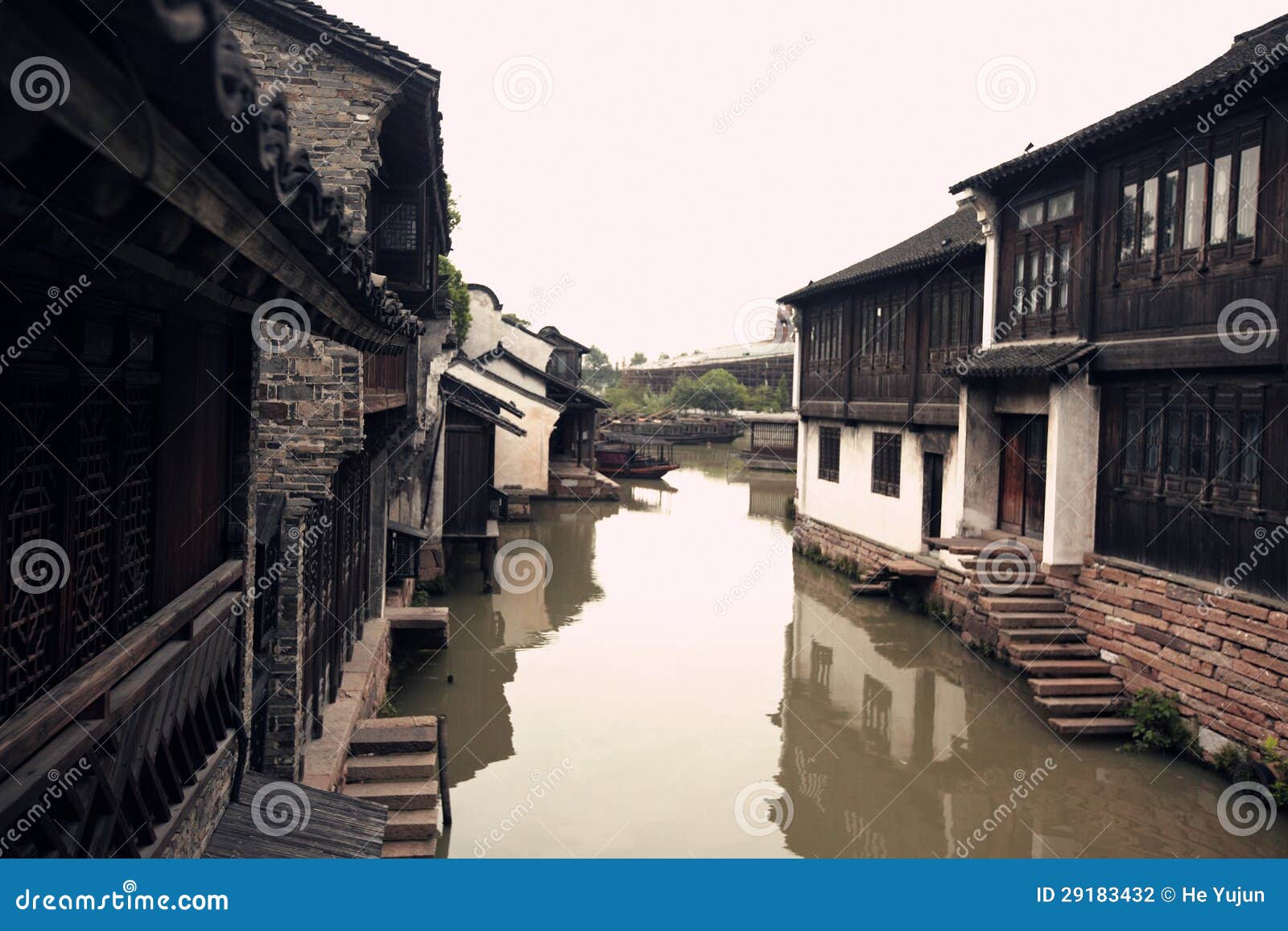 The Chinese Watery Town Buildings Stock Photo - Image of landing ...