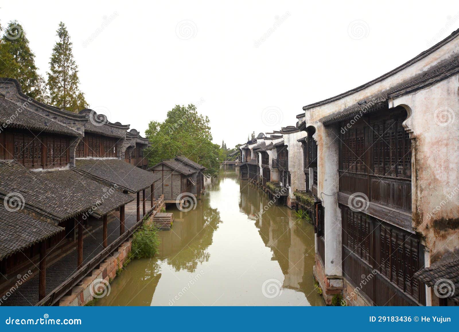 The Chinese Watery Town Buildings Stock Photo - Image of house, ancient ...