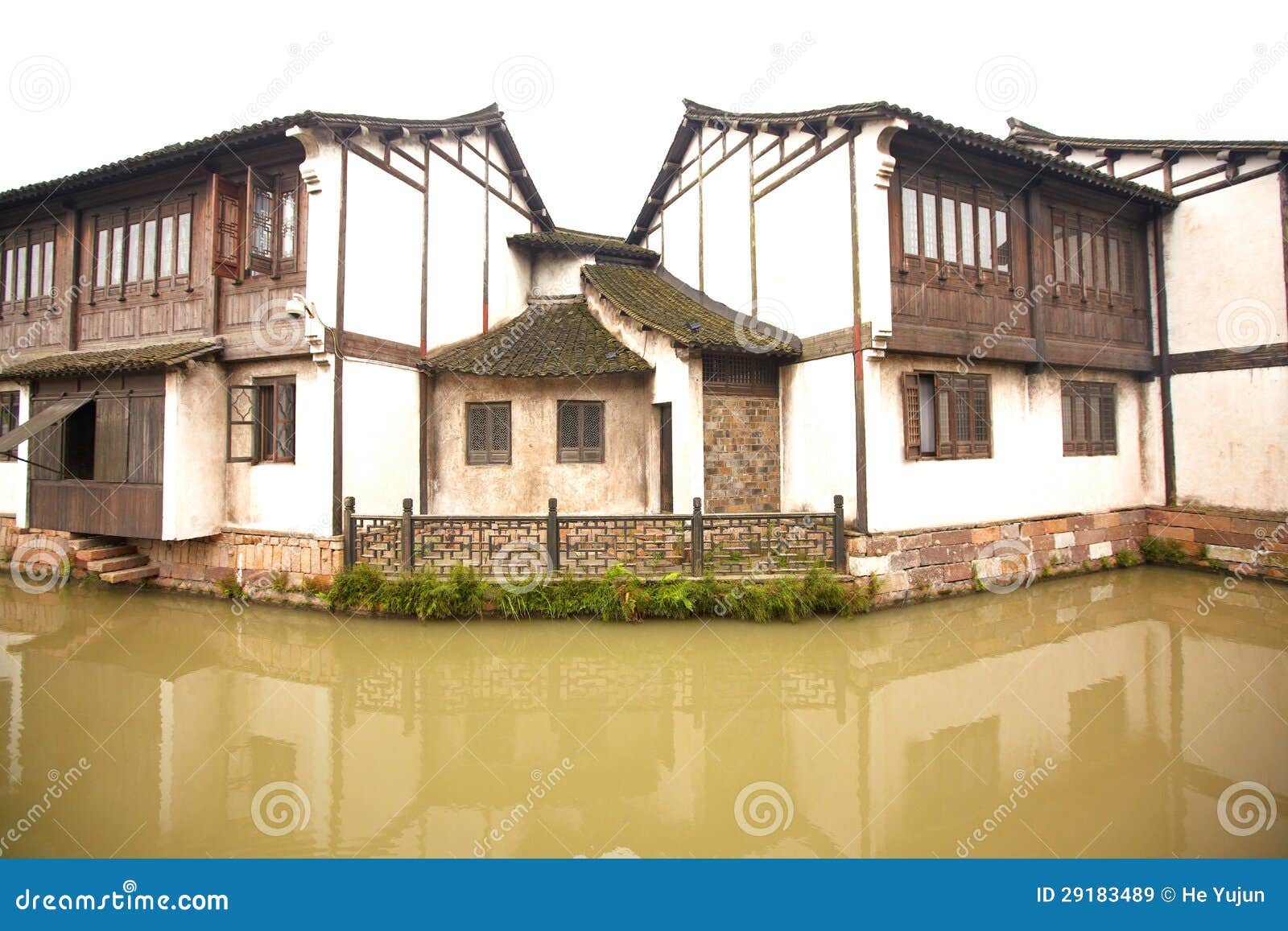 The Chinese Watery Town Buildings Stock Image - Image of landing, house ...