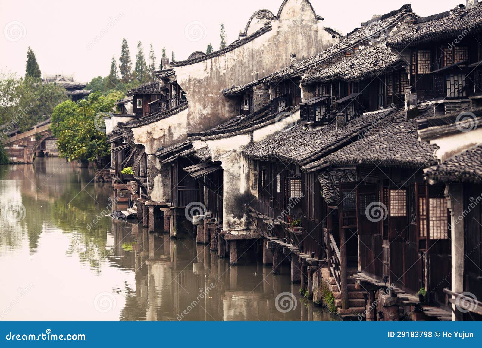 The Chinese Watery Town Buildings Stock Photo - Image of town, ancient ...