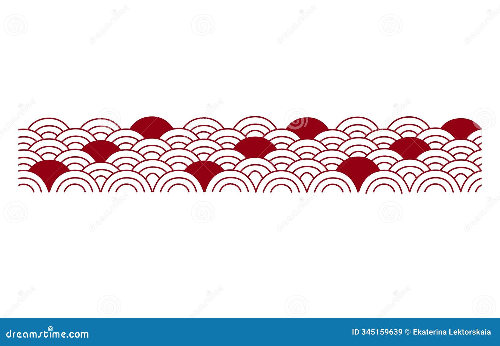 Chinese Wave Pattern Oriental Style Round Shape Vector Illustration ...