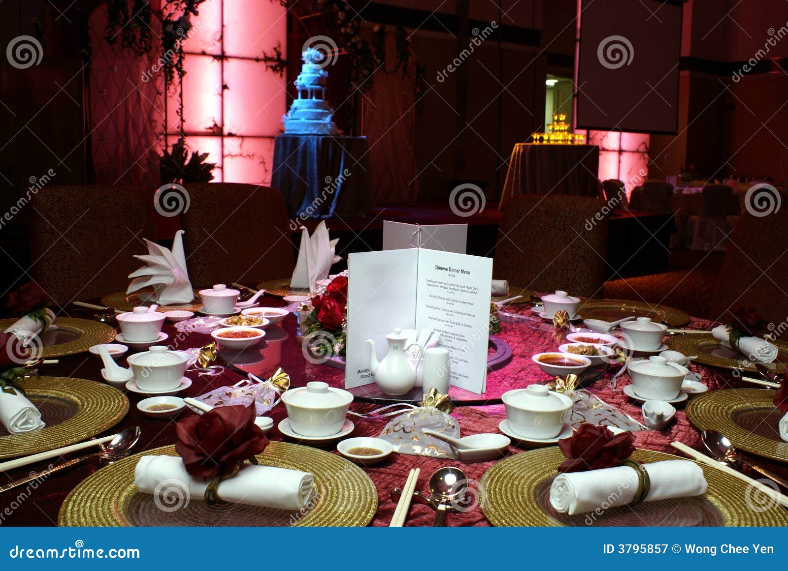 Chinese wedding setting stock image. Image of dinnerware - 3795857
