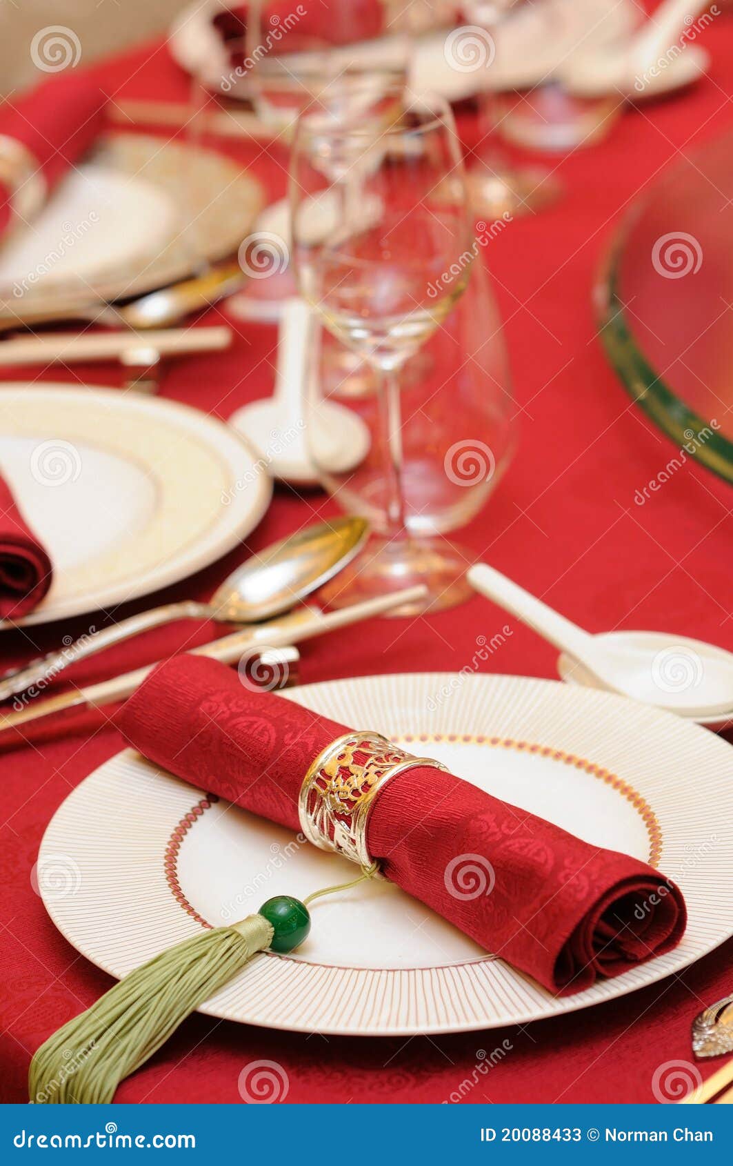 Chinese wedding table set stock image. Image of banquet - 20088433