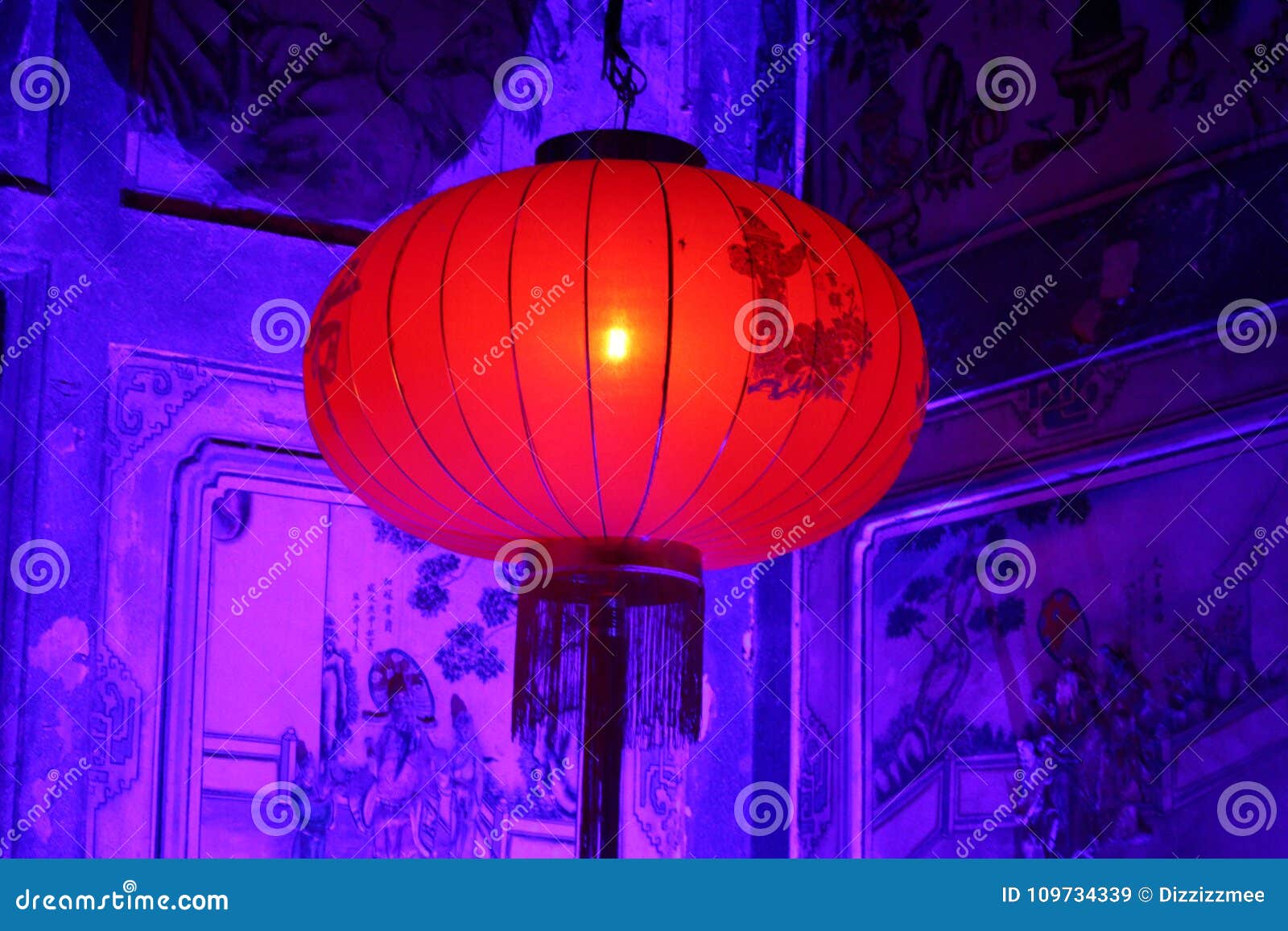 Chinese Paper Red Lantern stock image. Image of spring - 109734339