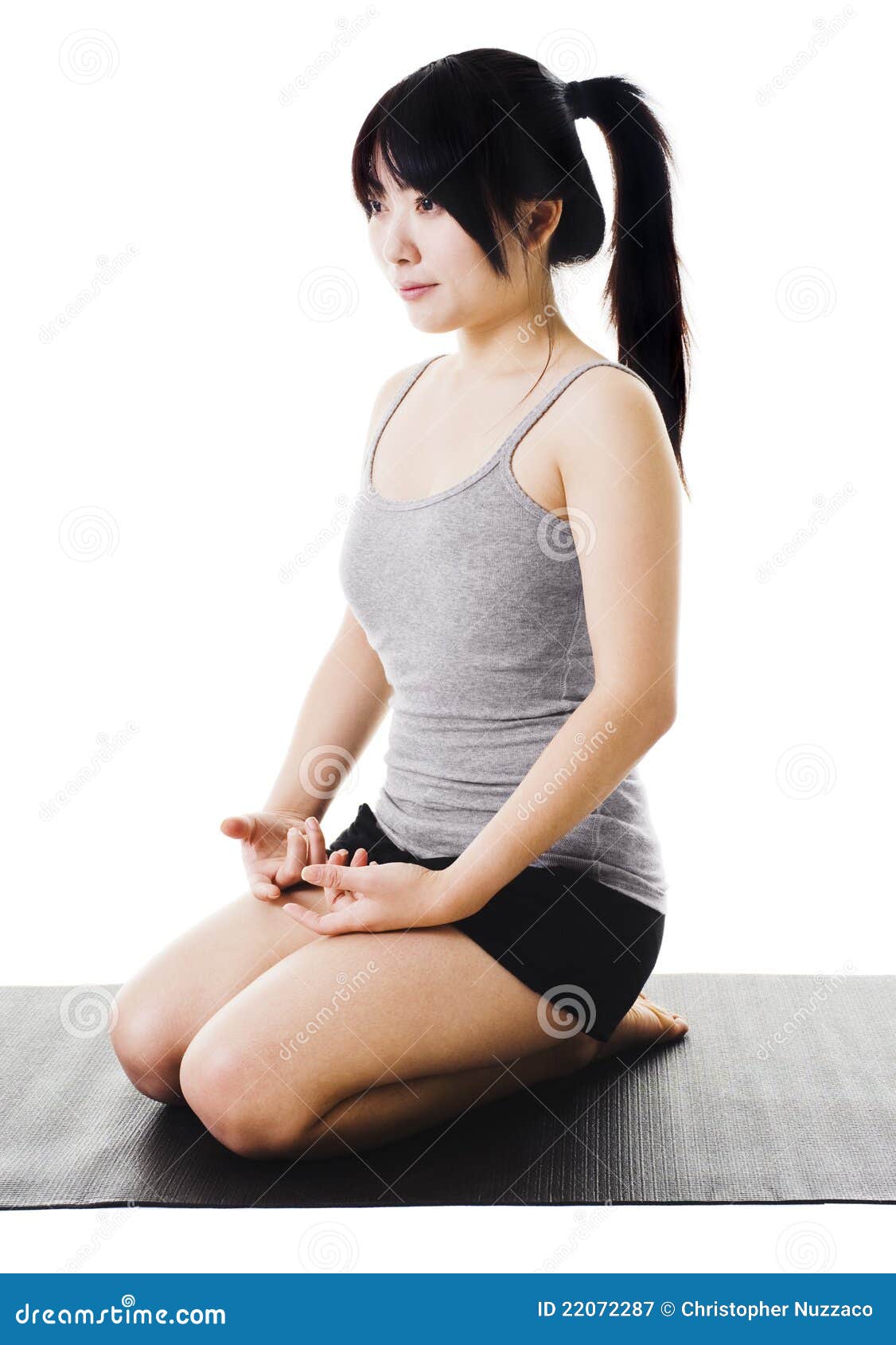 Chinese Woman Doing Yoga Stock Image Image Of Copy 22072287
