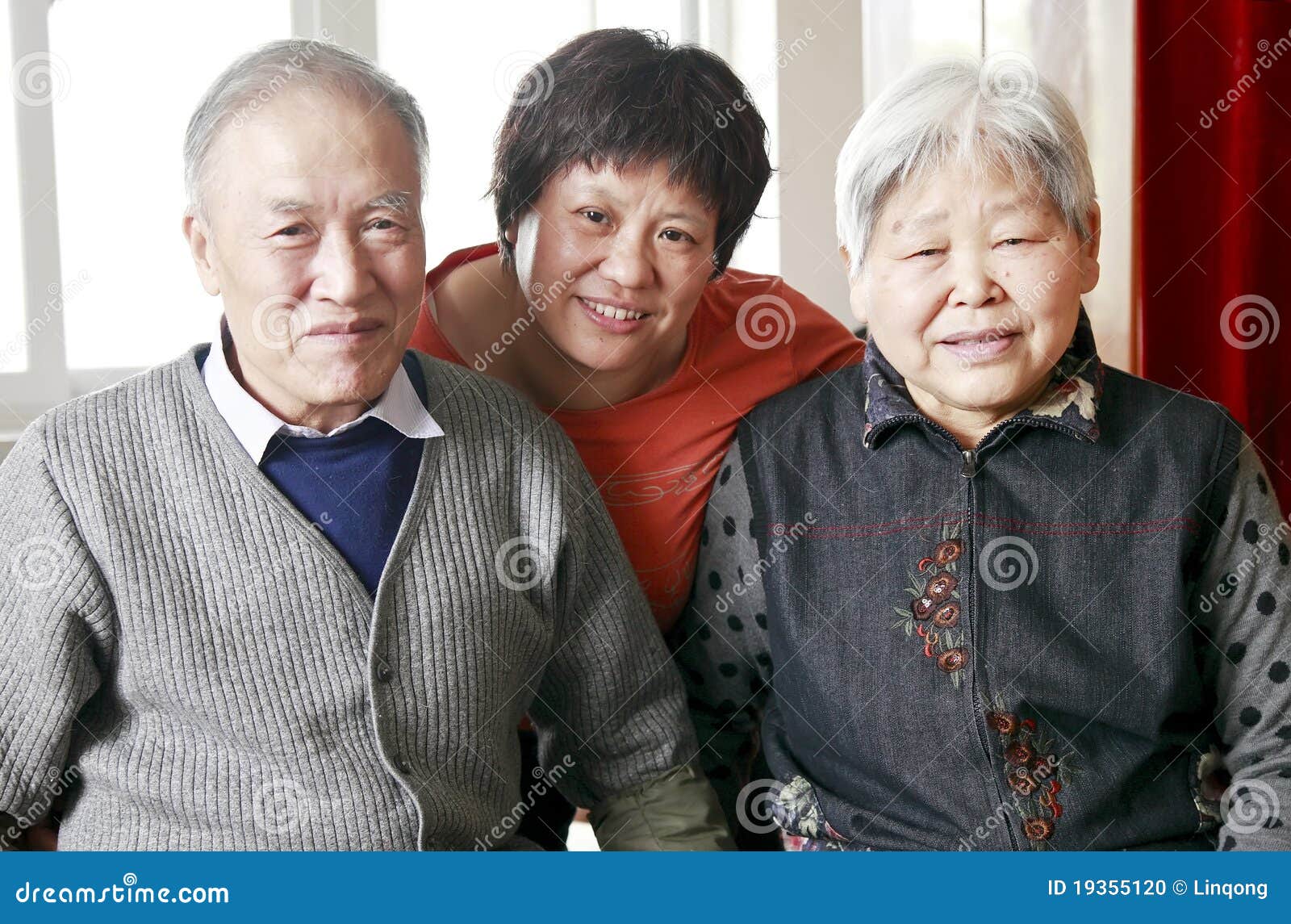 Chinese Woman with Her Parents Stock Photo - Image of love, attractive ...