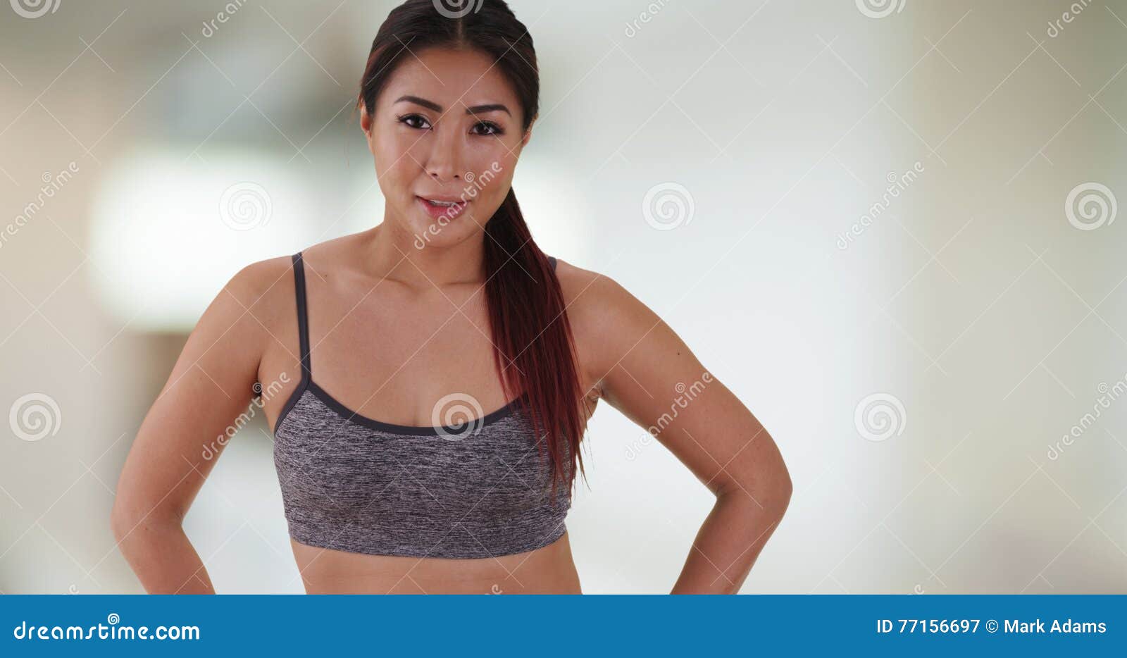 Chinese Woman Standing at the Gym Stock Image - Image of chinese, care ...