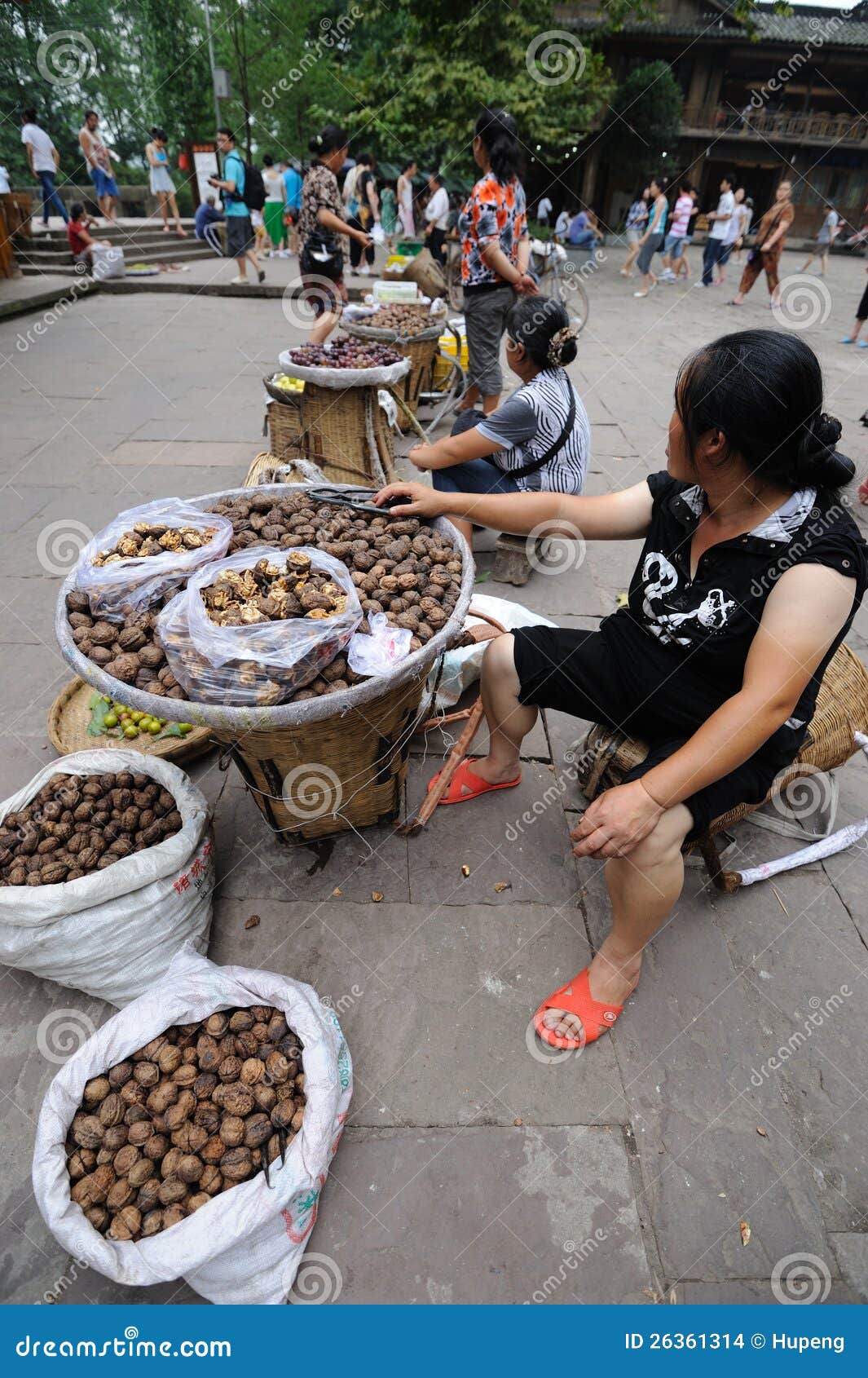 Chinese Women Selling Walnuts Editorial Stock Image - Image of dieting ...