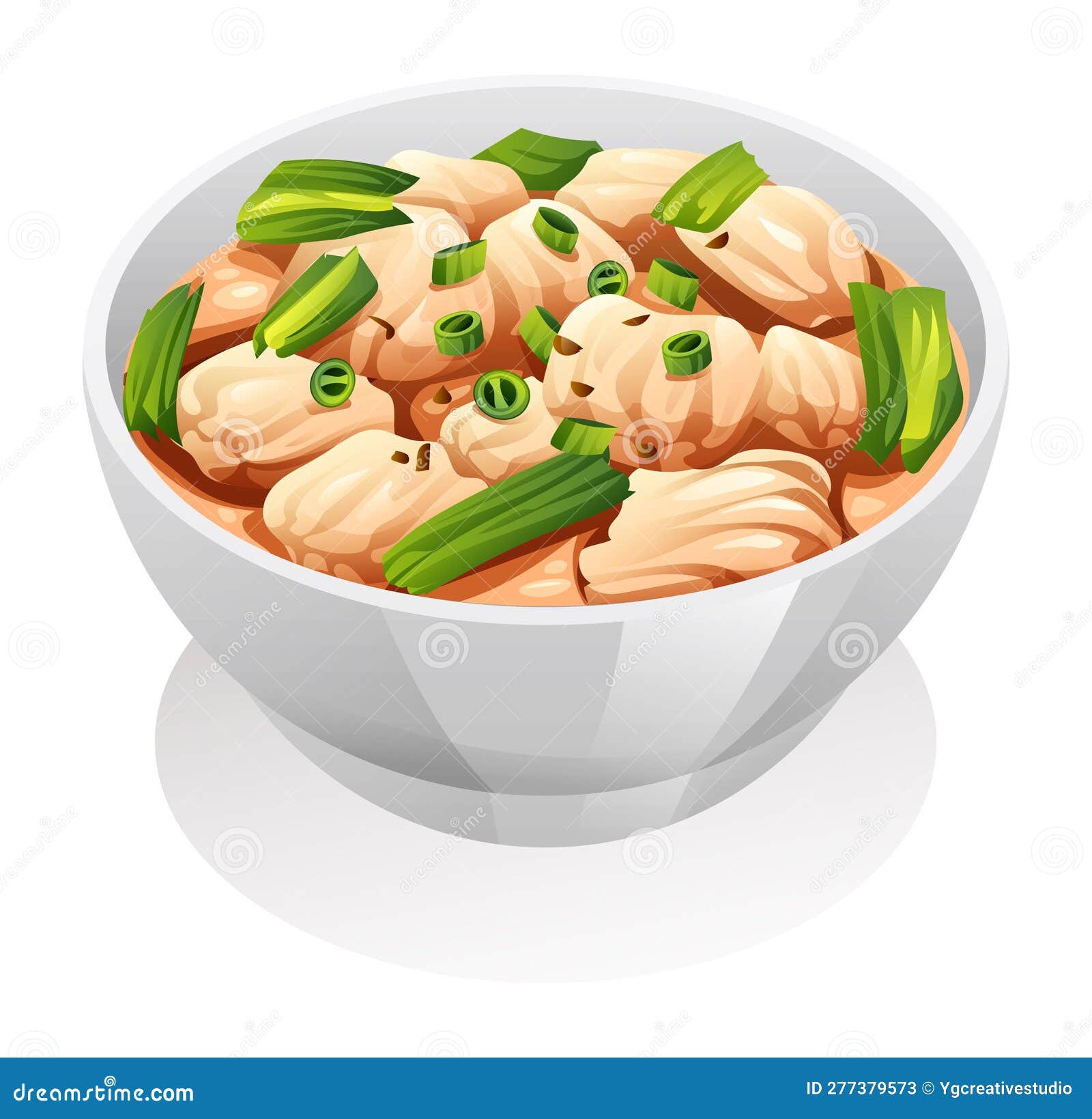 Chinese Wonton Soup Illustration Stock Vector - Illustration of chicken ...