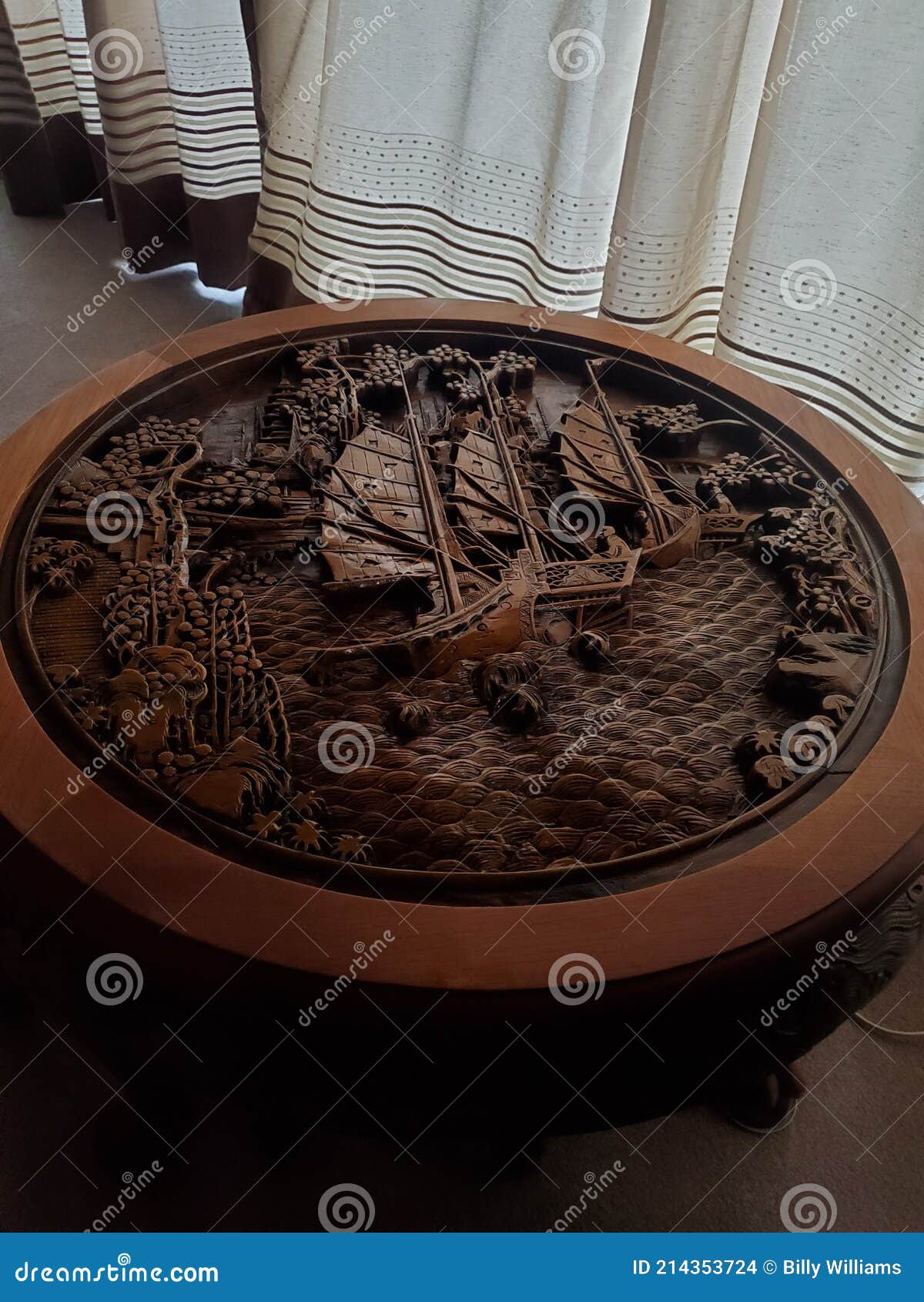 Chinese Wood Carved Coffee Table Stock Photo - Image of wood, table ...