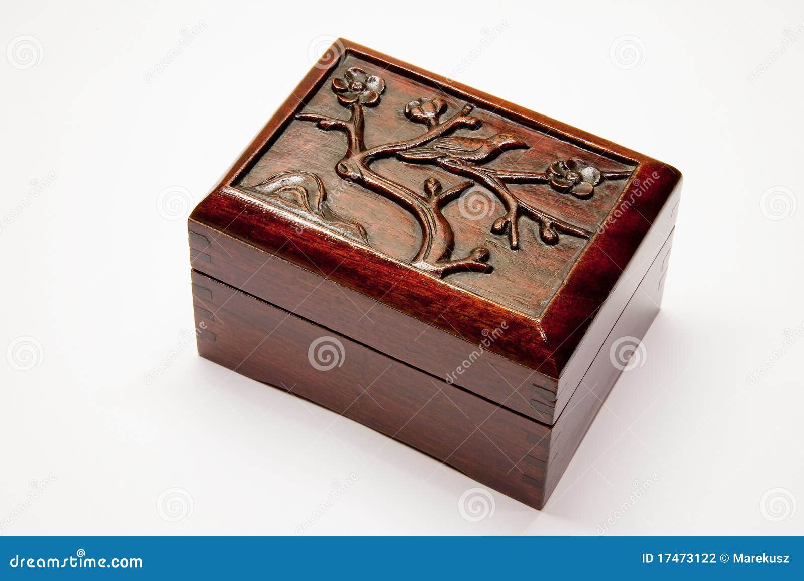 Chinese Wooden Box with Relief on the Lid Stock Photo - Image of dark ...