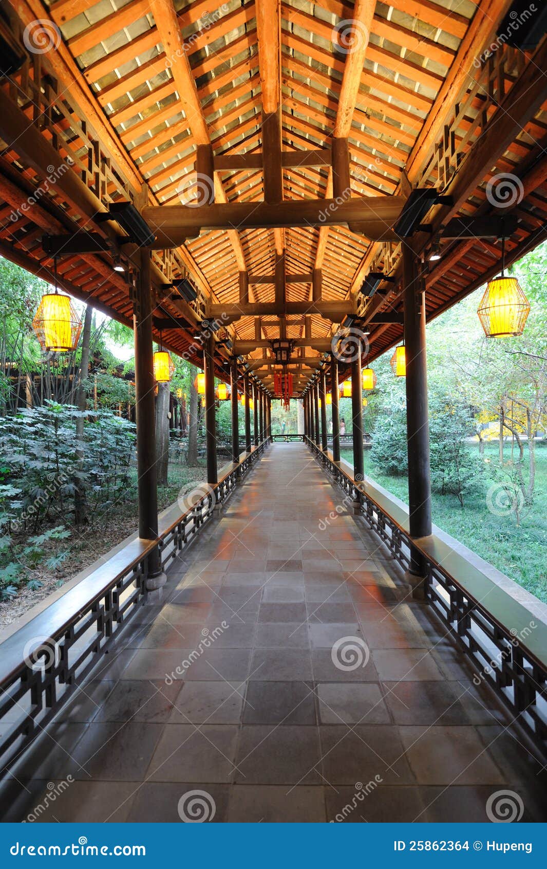 Chinese wooden corridor stock photo. Image of chinese - 25862364