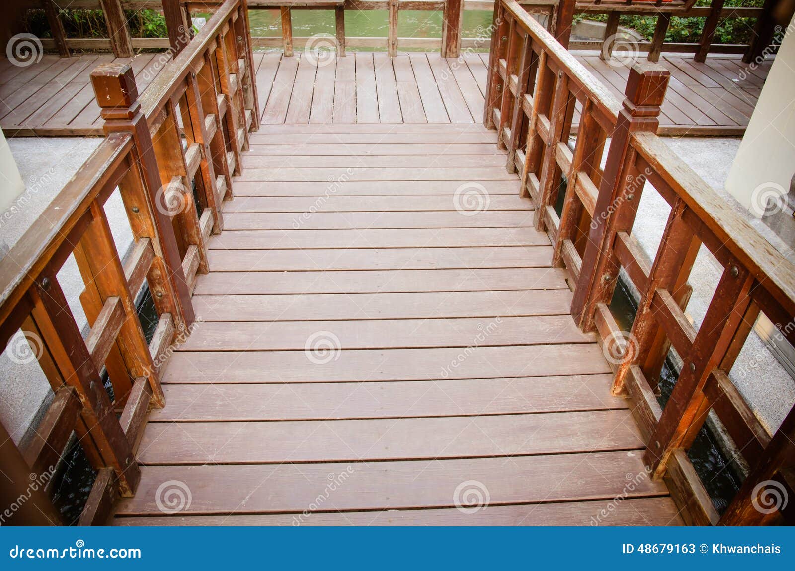 Chinese wooden walkway stock image. Image of surface - 48679163