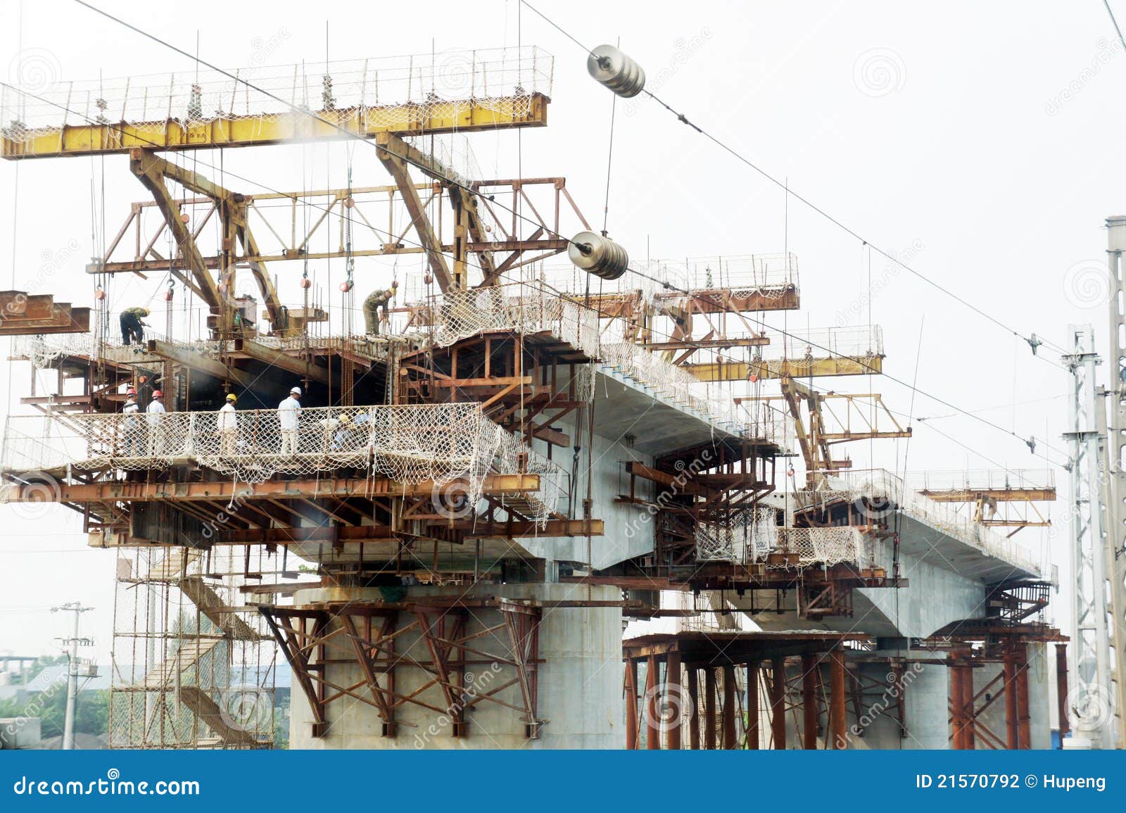 Chinese Worker Construction Railway Bridge Editorial Photography ...