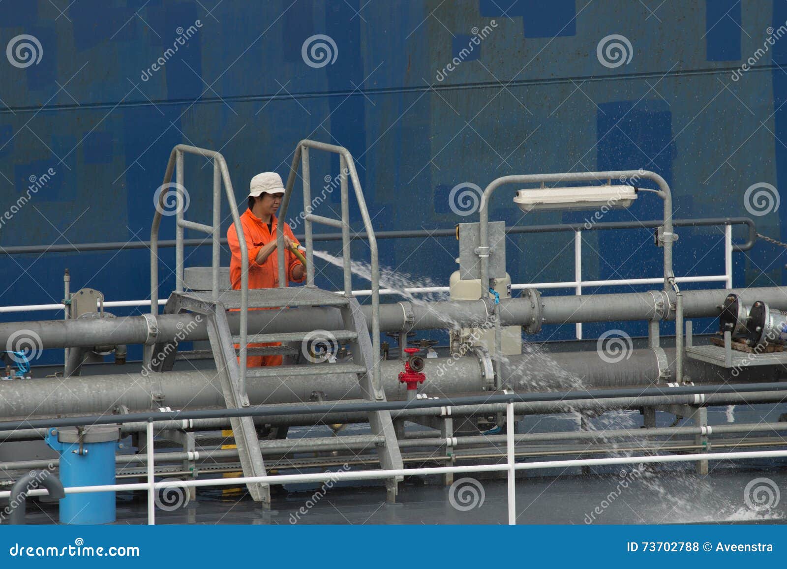 Gas Tanker Worker Checking The Valves Editorial Image | CartoonDealer ...