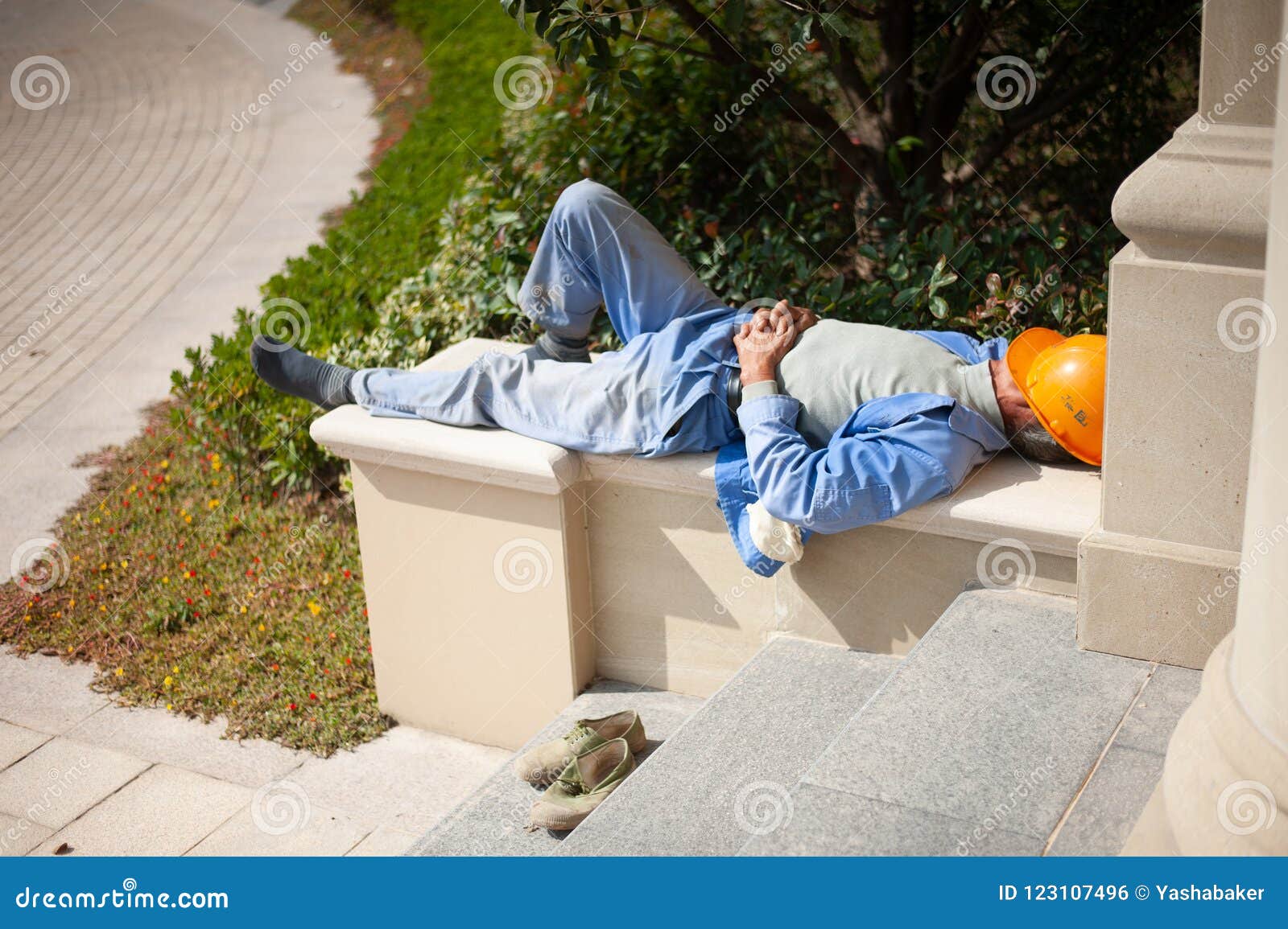 Chinese Worker is Taking a Nap Editorial Photo - Image of feet, noon ...