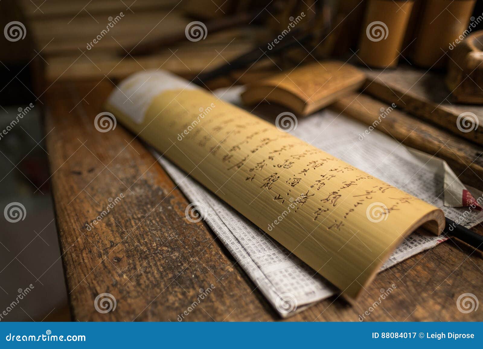 Chinese writing on bamboo editorial photography. Image of traditional ...