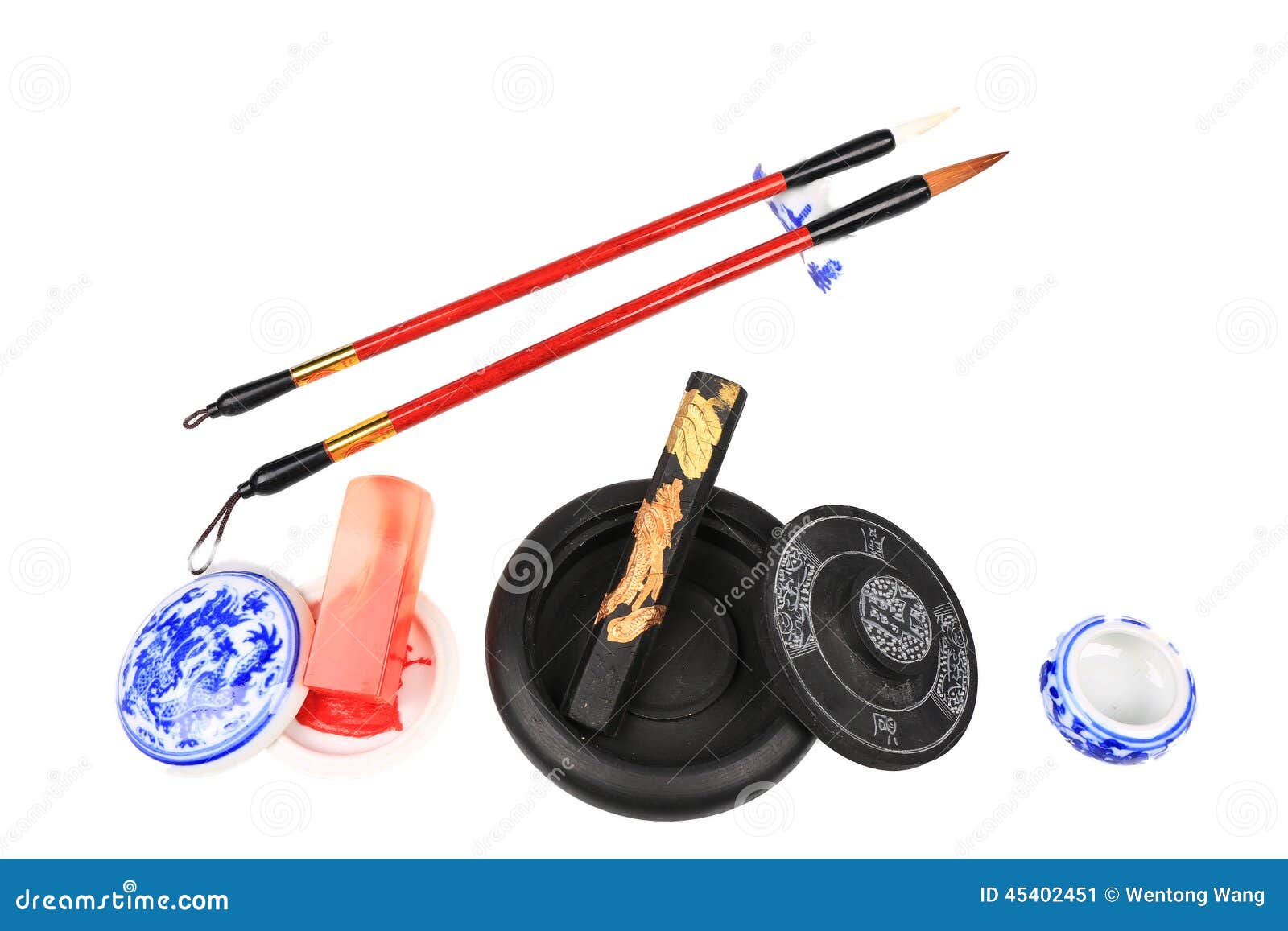 Chinese Writing Brushes and Inkstone Stock Image - Image of like, asian ...