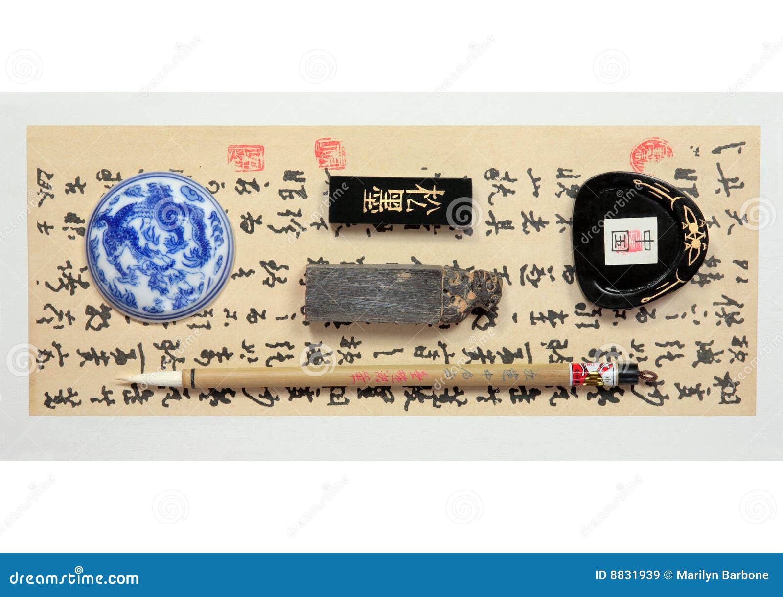 Chinese Writing Materials stock image. Image of paper - 8831939