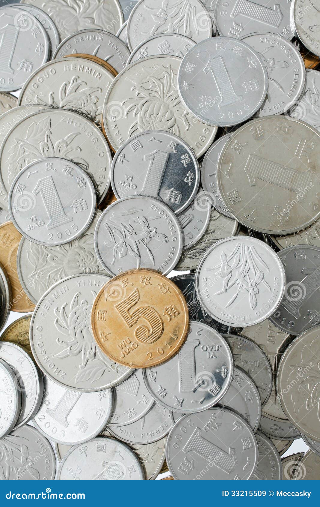 Chinese Yuan coins stock image. Image of asia, currency - 33215509