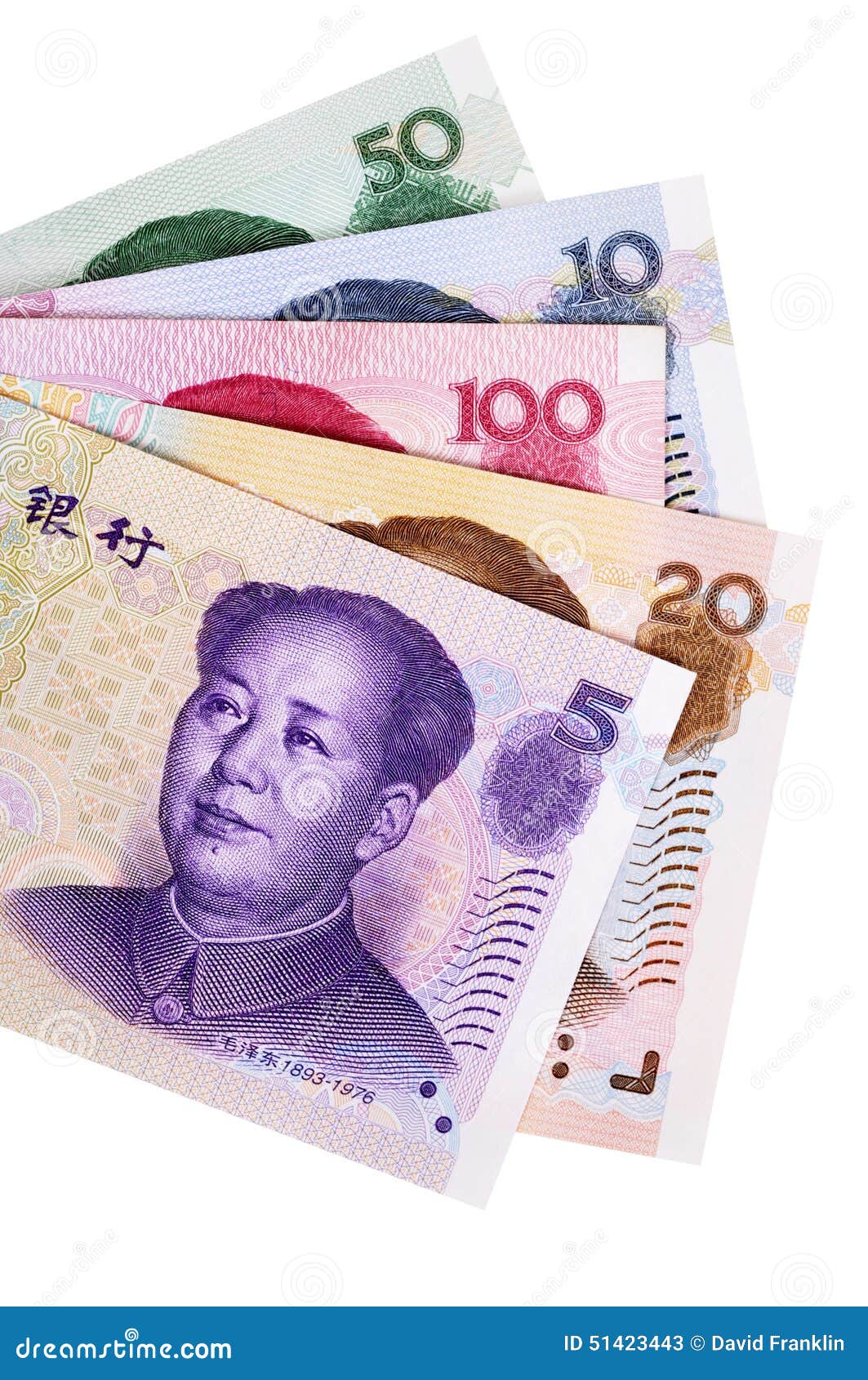 China : Chinese Yuan Money Currency Bills Isolated on White Background ...