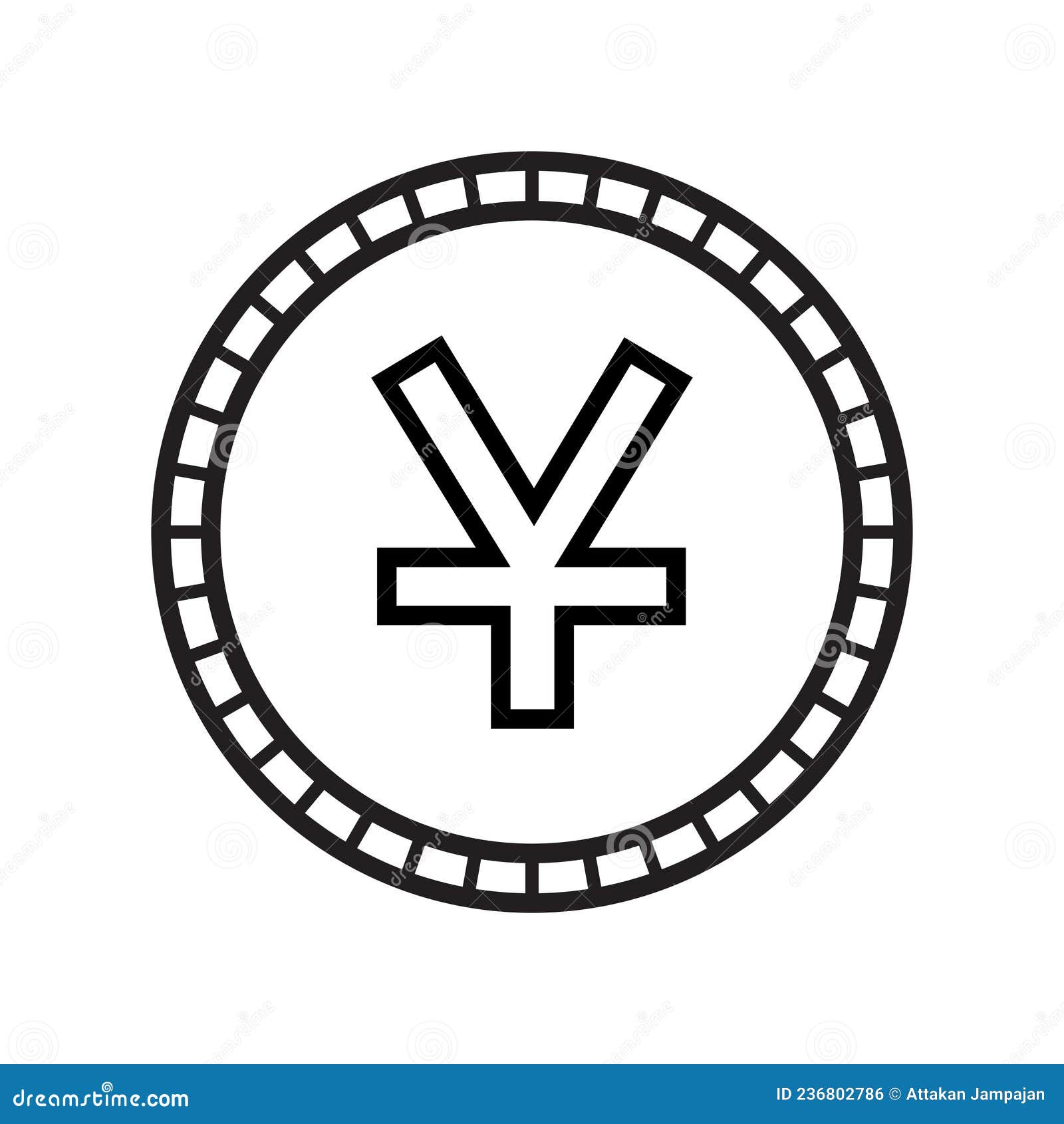 Chinese Yuan Currency Symbol Coin Stock Vector - Illustration of ...