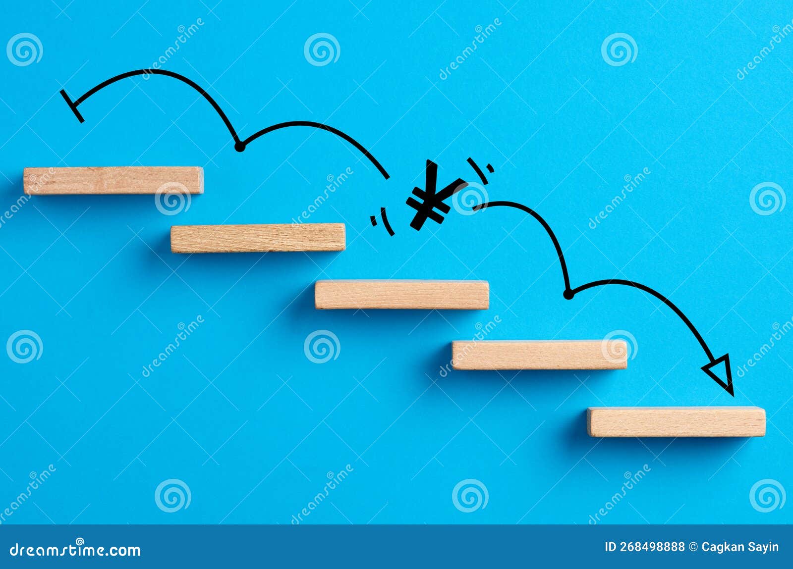 Chinese Yuan or Japanese Yen Currency Drops Down. Decrease in Exchange Rate, Devaluation and ...