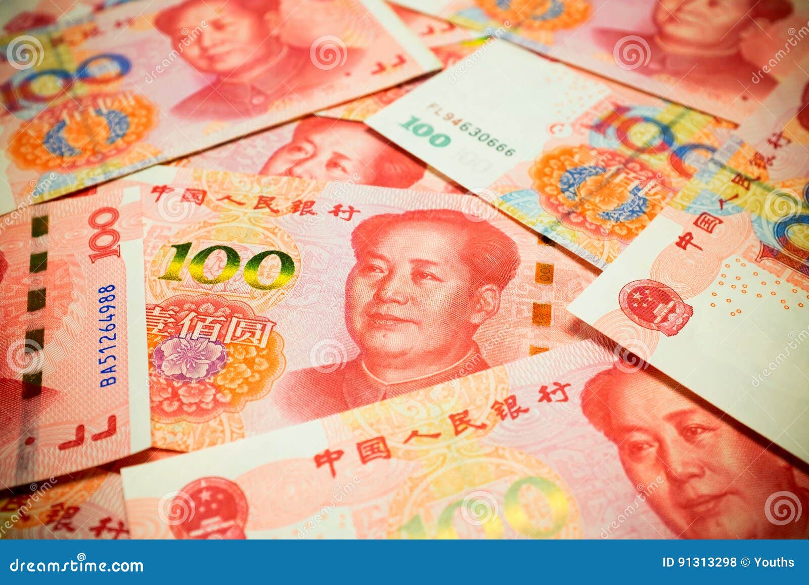 Chinese Yuan Note Rmb or Renminbi Background Textured Stock Photo ...