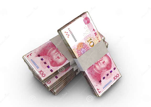 Chinese Yuan Notes Pile stock illustration. Illustration of funds ...