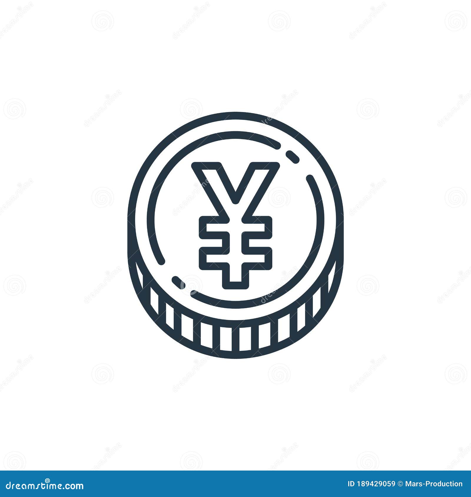 Chinese Yuan Vector Icon Isolated on White Background. Outline, Thin ...