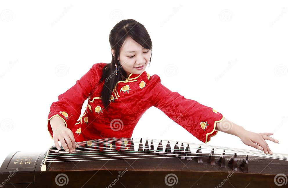 Chinese zither performer stock image. Image of instrument - 18020367