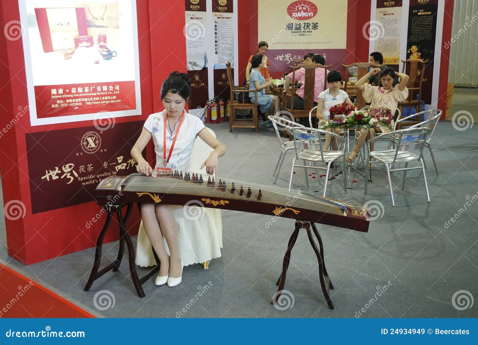 Chinese Zitherist at Tea Exhibition Editorial Stock Image - Image of ...
