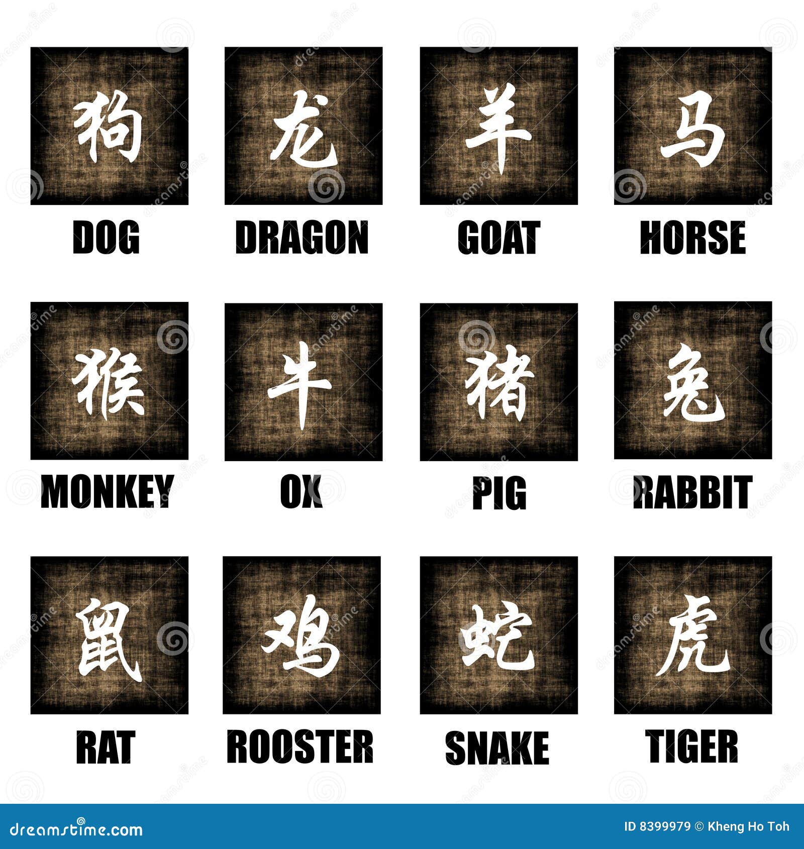Animals Kanji Vector Illustration | CartoonDealer.com #10836334