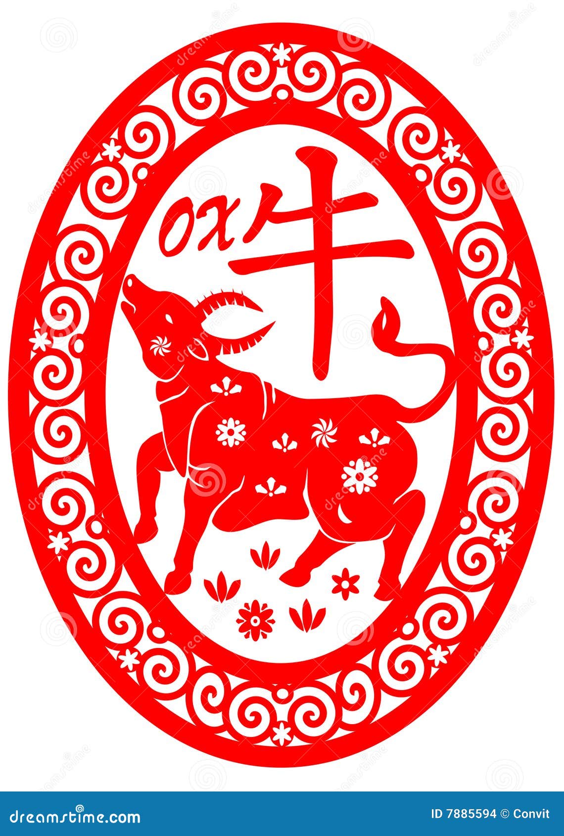 Chinese zodiac - ox stock vector. Illustration of chinese - 7885594