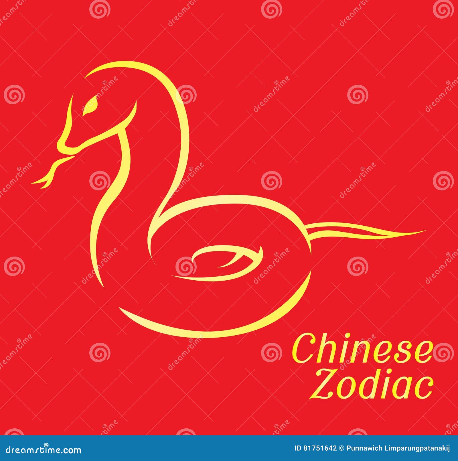 Chinese Zodiac Set Snake Vector Illustration Stock Vector ...