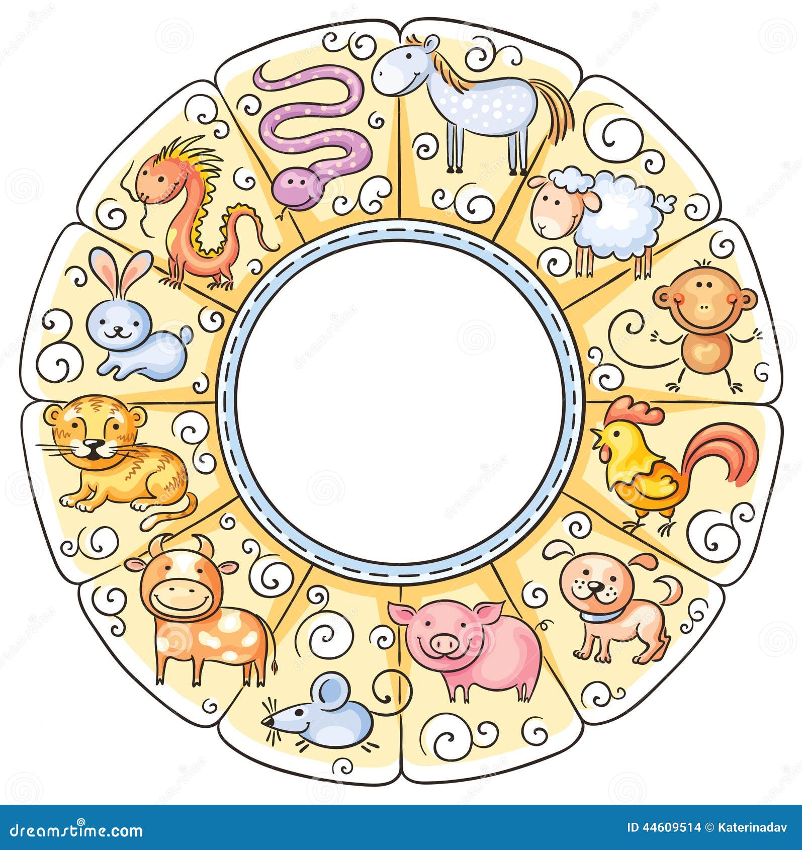 Chinese zodiac signs stock vector. Illustration of chinese - 44609514