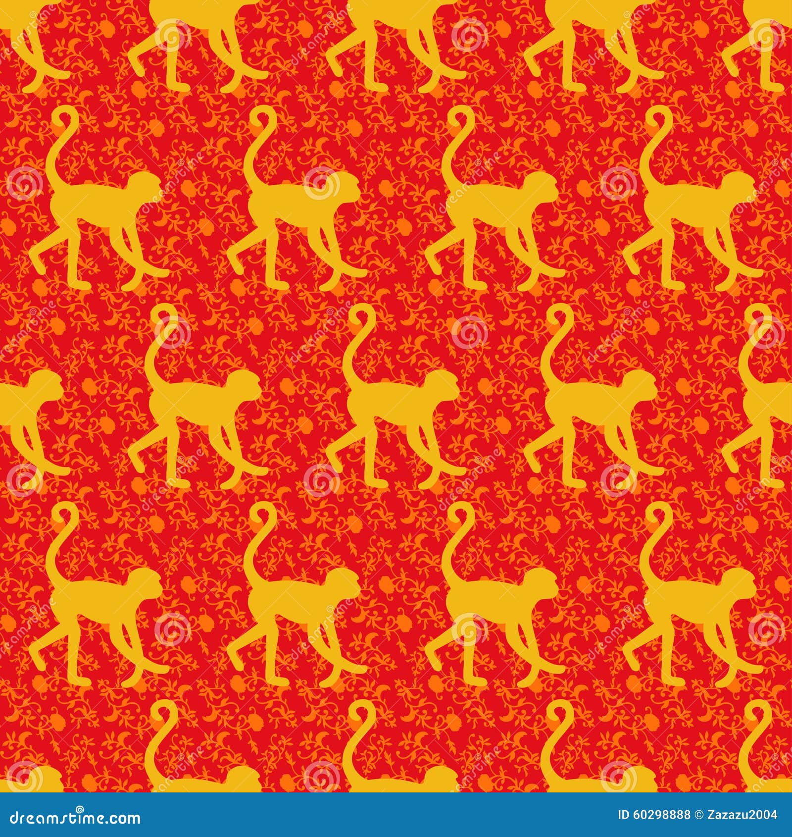 Chinese Zodiac Year Of The Monkey Design. Vector Illustration ...