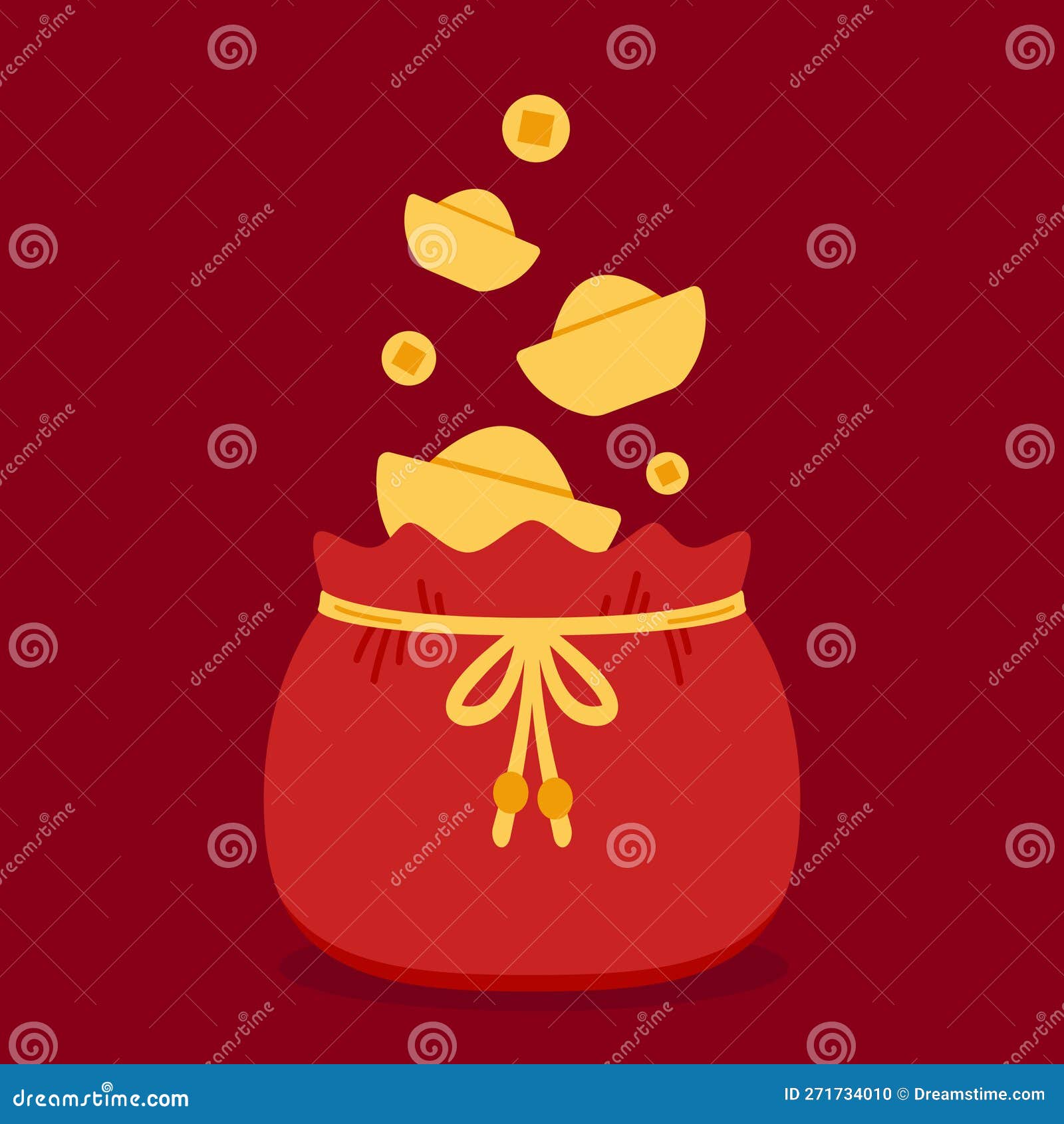 Chinese New Year Money Pocket Vector. Chinese Money Bag Vector Stock ...