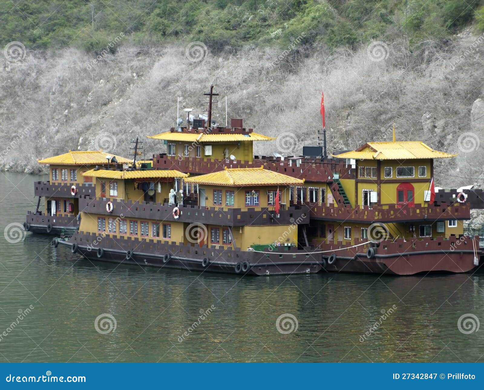 Chinesische Hausboote stockbild. Bild von seite, kultur - 27342847