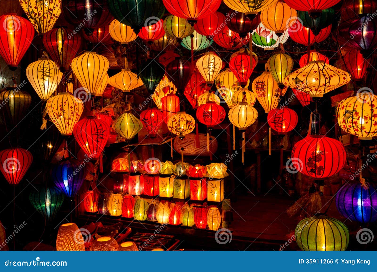 Chinesische Laternen in Hoi-an, Vietnam Stockfoto - Bild von lampe ...