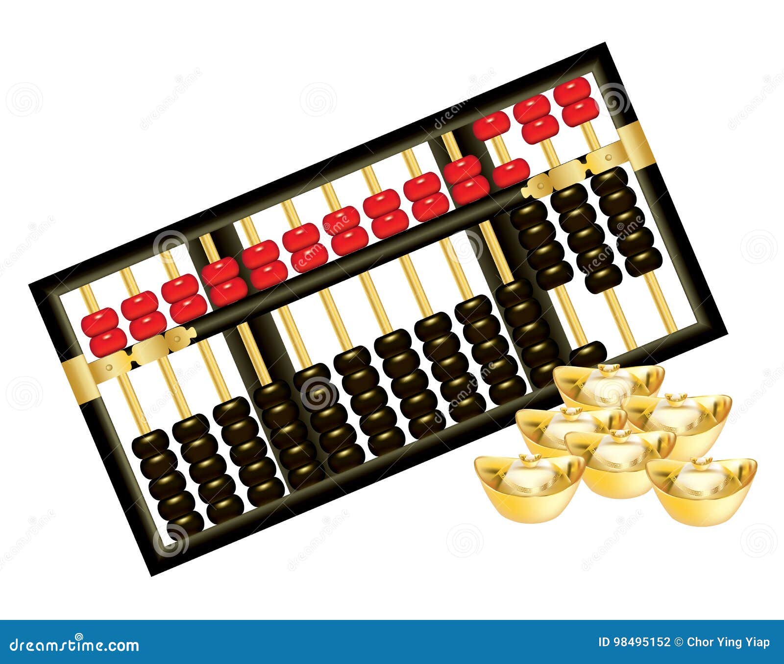 Chinesischer Abakus vektor abbildung. Illustration von chinesisch - 98495152