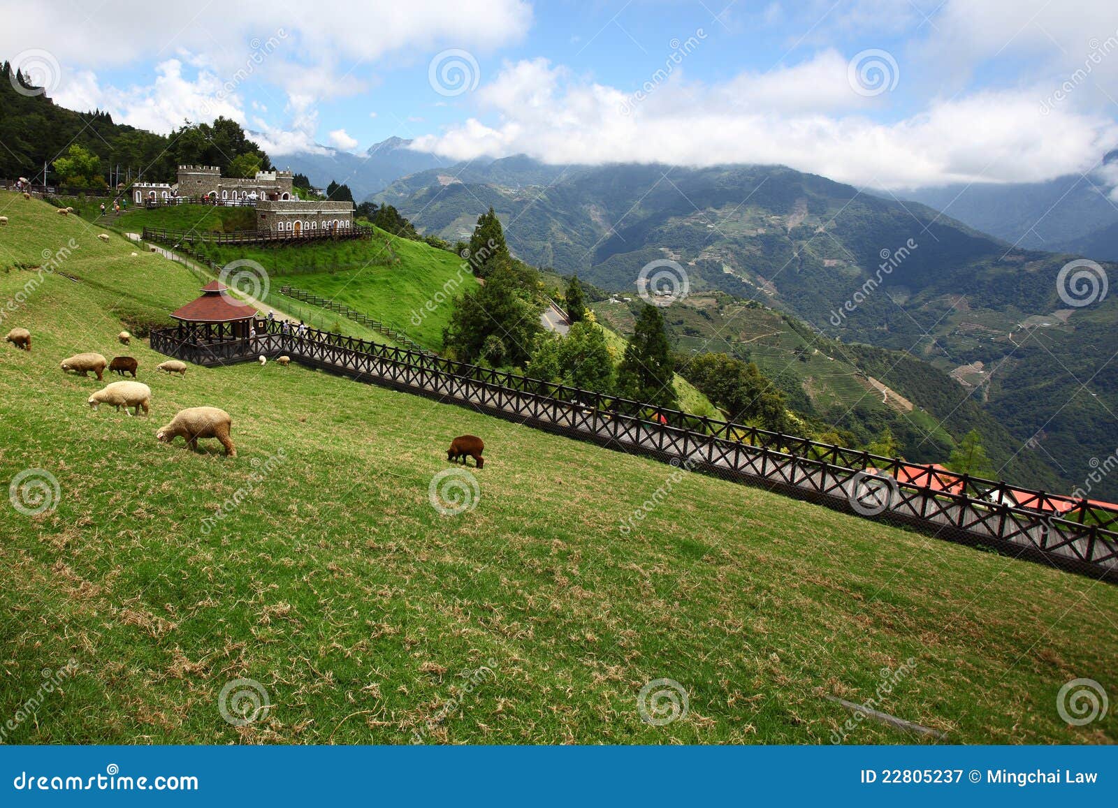 Chingjing Farm stock image. Image of village, pavilion - 22805237