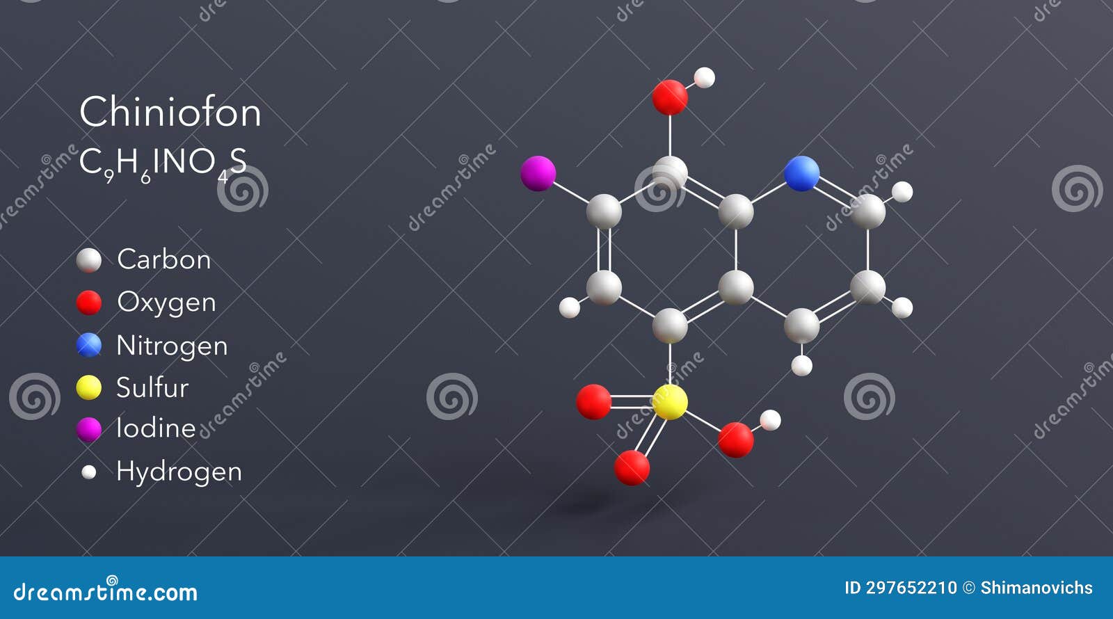 Chiniofon Molecule 3d Rendering, Flat Molecular Structure with Chemical ... Chiniofon Molecule 3d Rendering, Flat Molecular Structure with Chemical ...