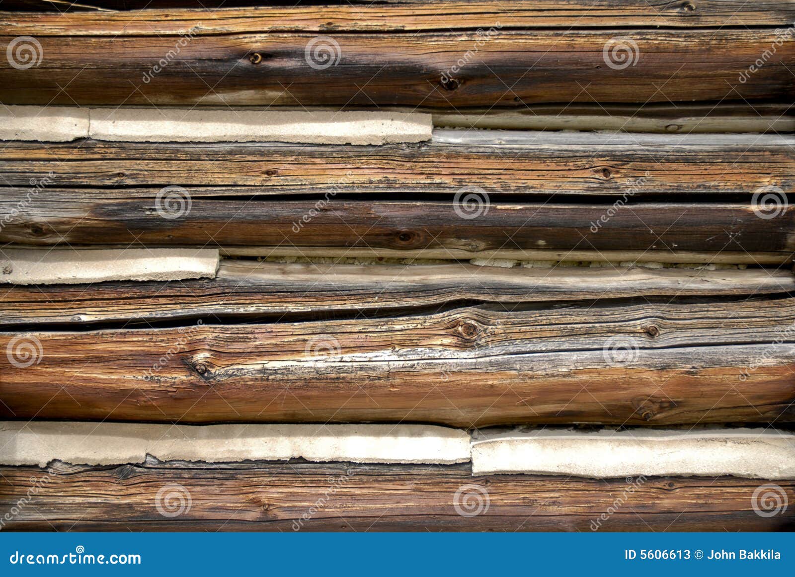 Chinked logs. stock image. Image of exterior, weathered - 5606613
